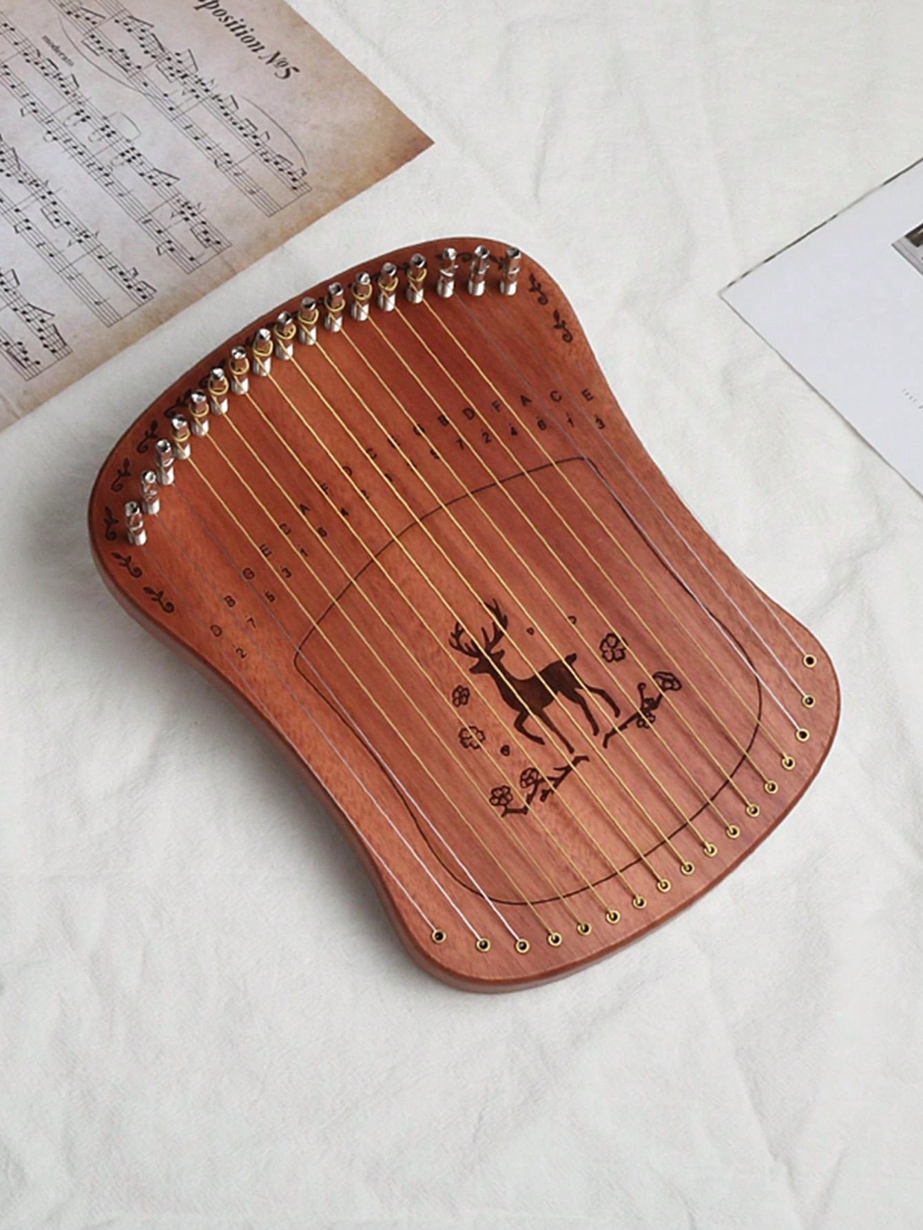 1pc 17-String Fingerstyle Deer-Shaped Laiya Instrument Kalimba ...