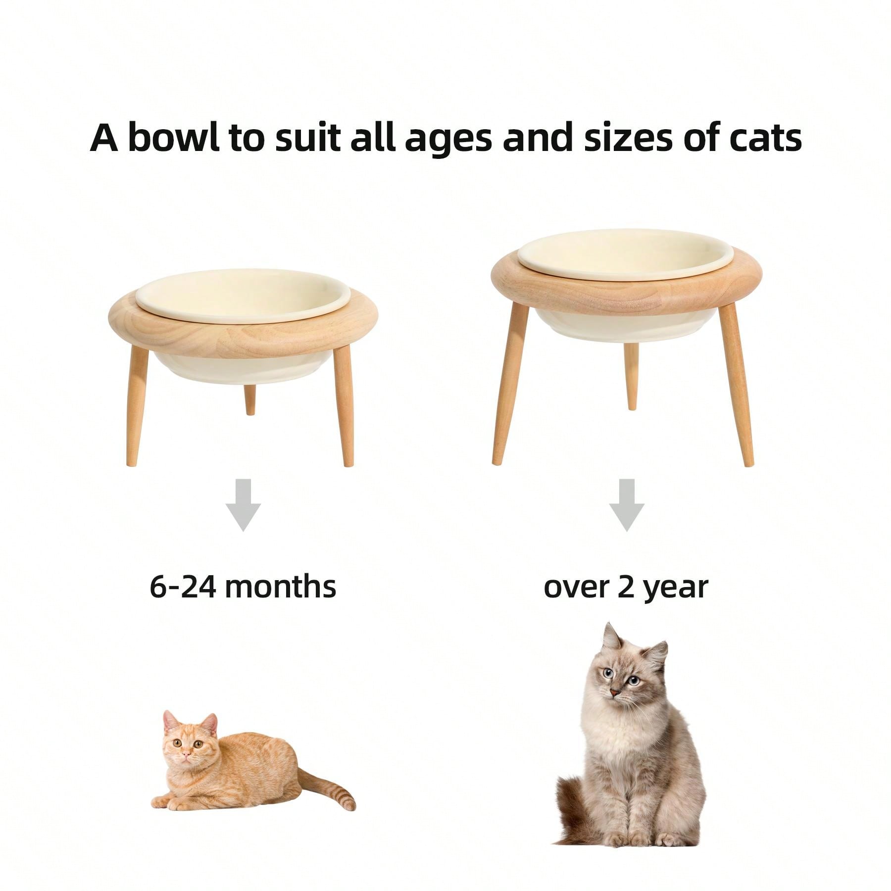 Ceramic Flying Saucer Cat Bowl With High Legs To Protect Cervical ...