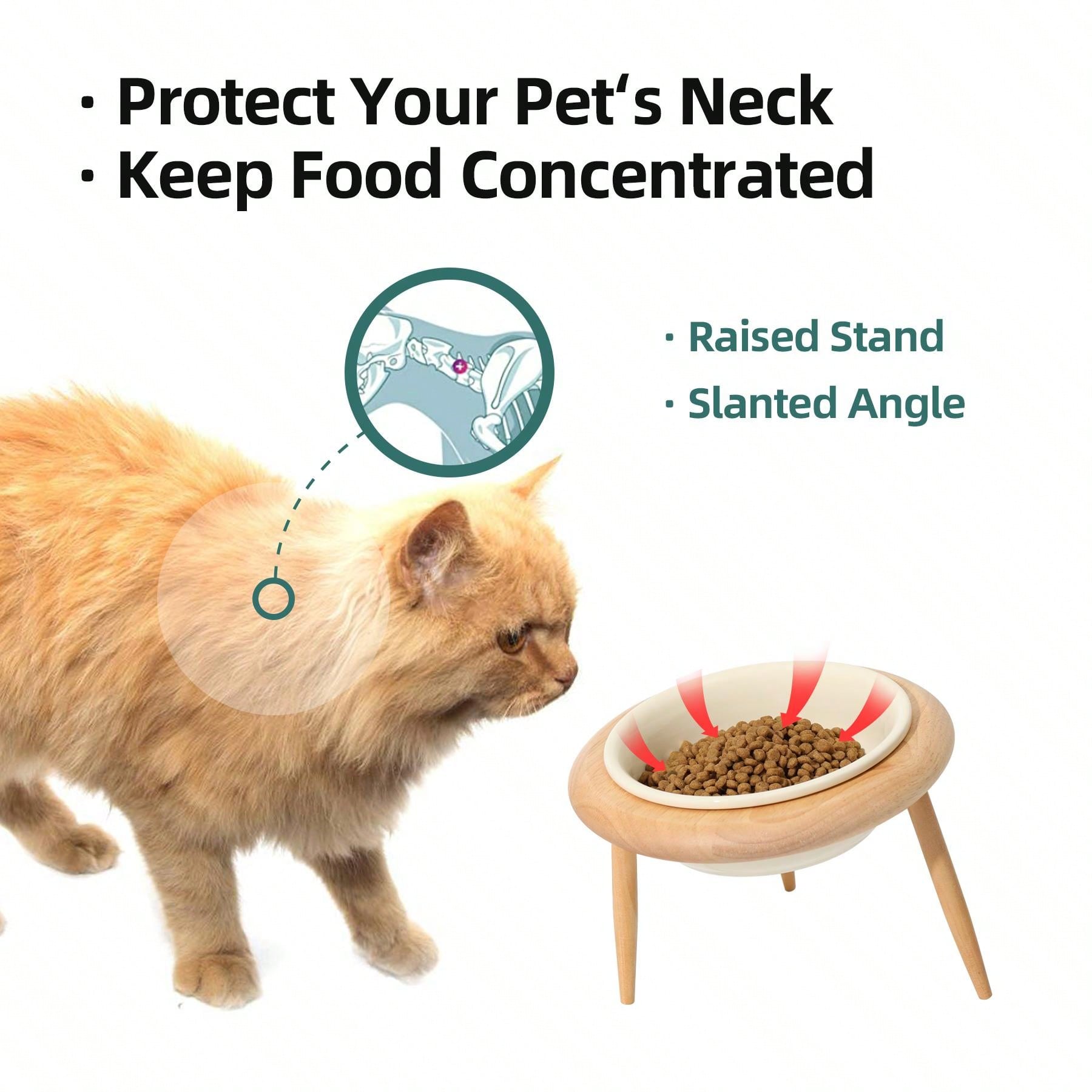 Ceramic Flying Saucer Cat Bowl With High Legs To Protect Cervical ...