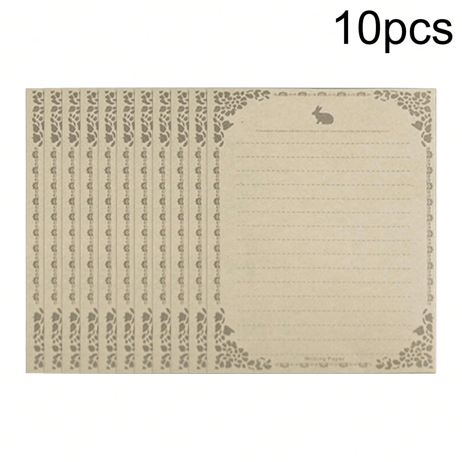 10 Sheets Vintage Lined Paper With Antique Border Design, Aged ...