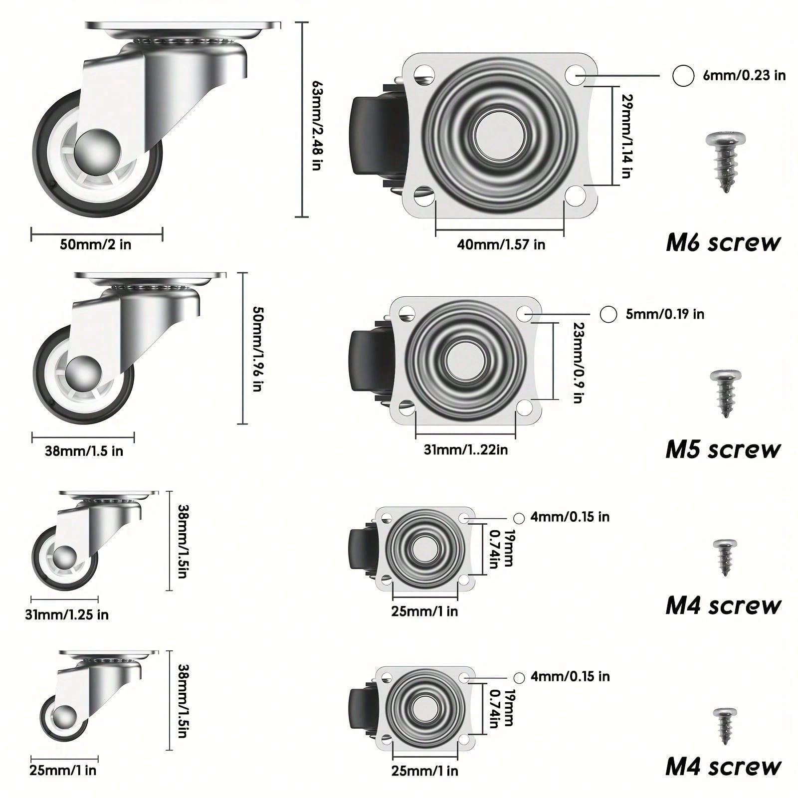 Heavy Duty Handle Double Locking Casters, Heavy Duty Threaded Stem ...