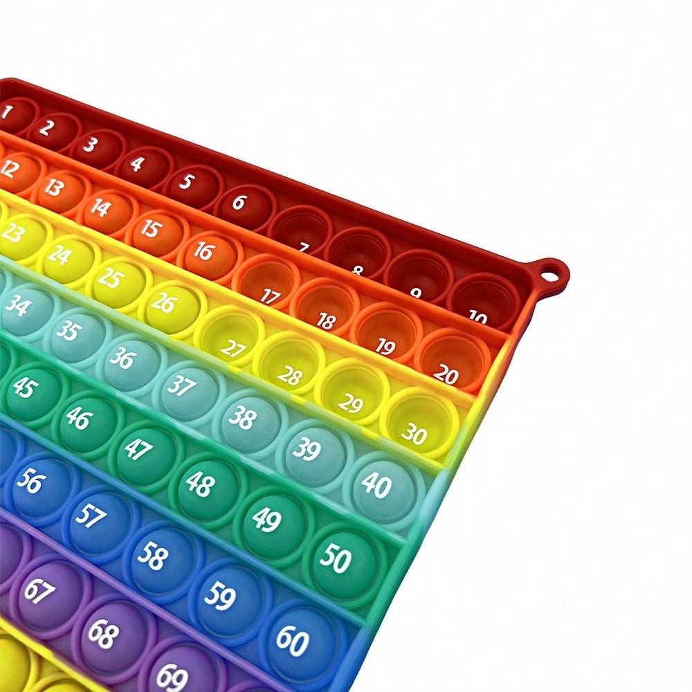 Numbers 1-100 Counting Pop Games Fidget Toys, Silicone Rainbow Math ...