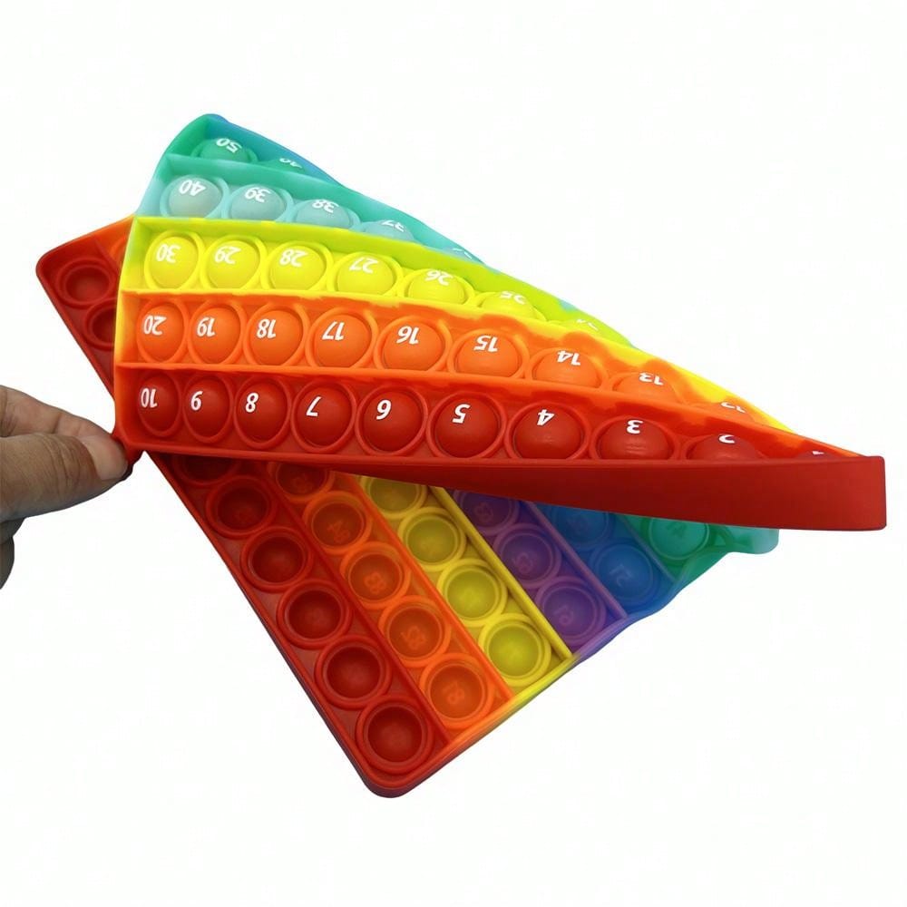 Numbers 1-100 Counting Pop Games Fidget Toys, Silicone Rainbow Math ...