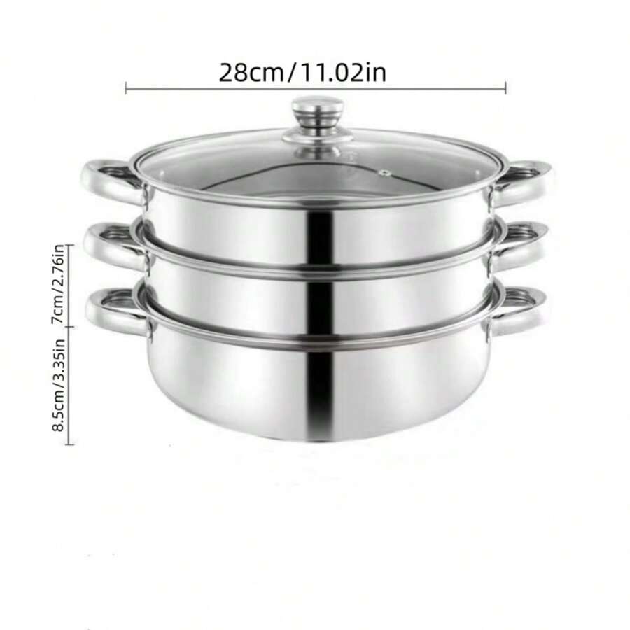 Multipurpose Thickened Stainless Steel 3-Layer Steamer Pot With One ...