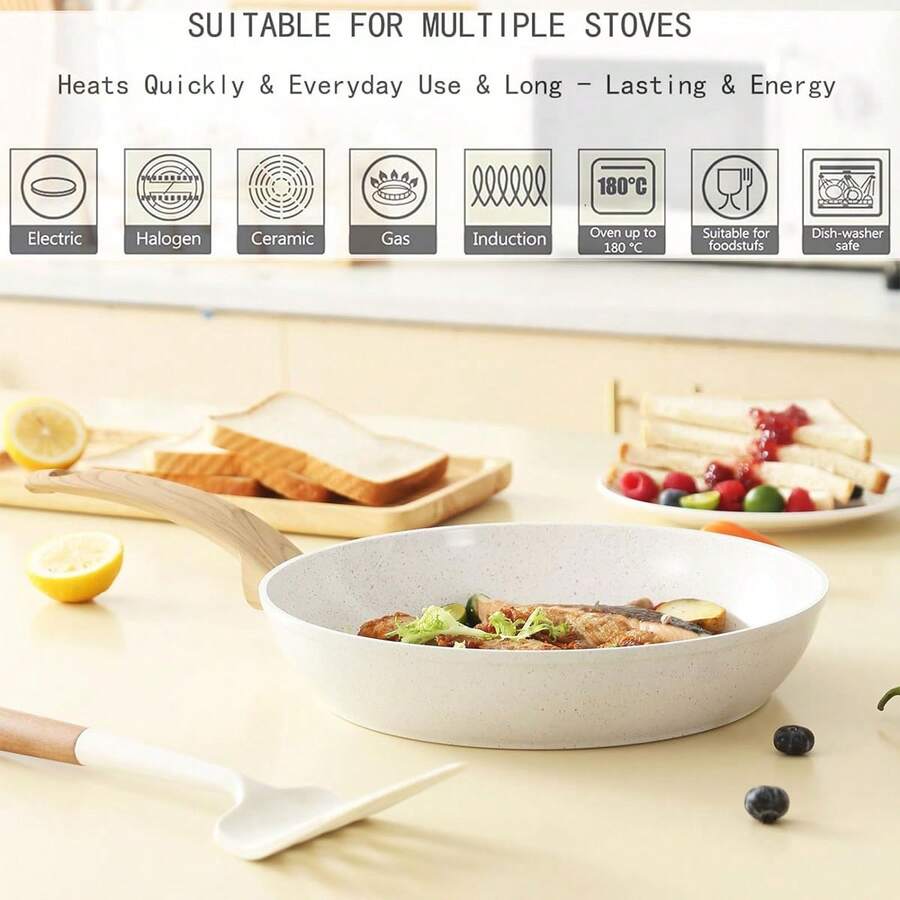 Non Stick Pots And Pans Set, 6 Piece Ceramic Cookware Set Granite Pot ...