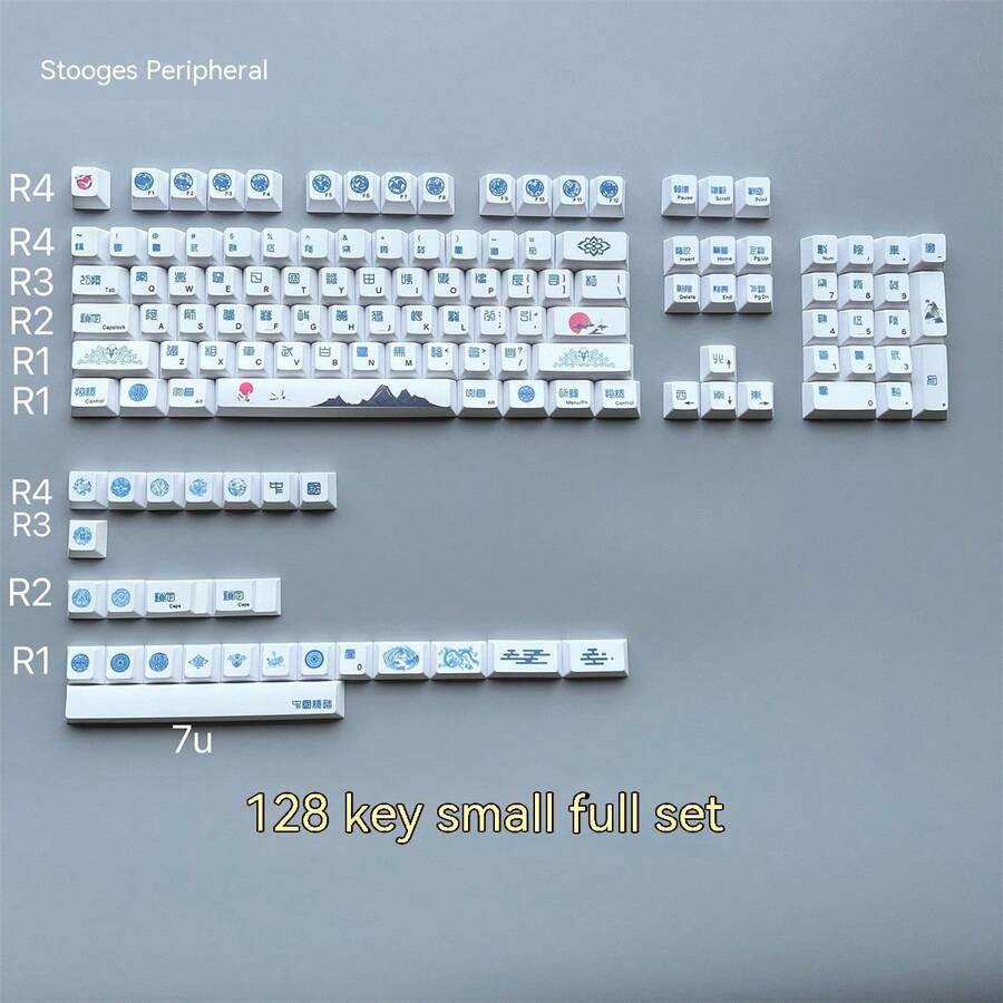 Chinese Zodiac Pbt Heat Sublimation Minimalist White Keycaps, Original ...