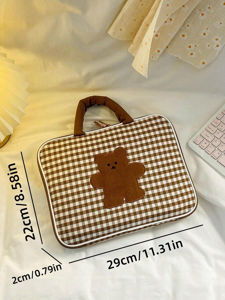 11 Inch 13 Inch Cute Little Animal Series Striped Plaid Laptop Bag ...