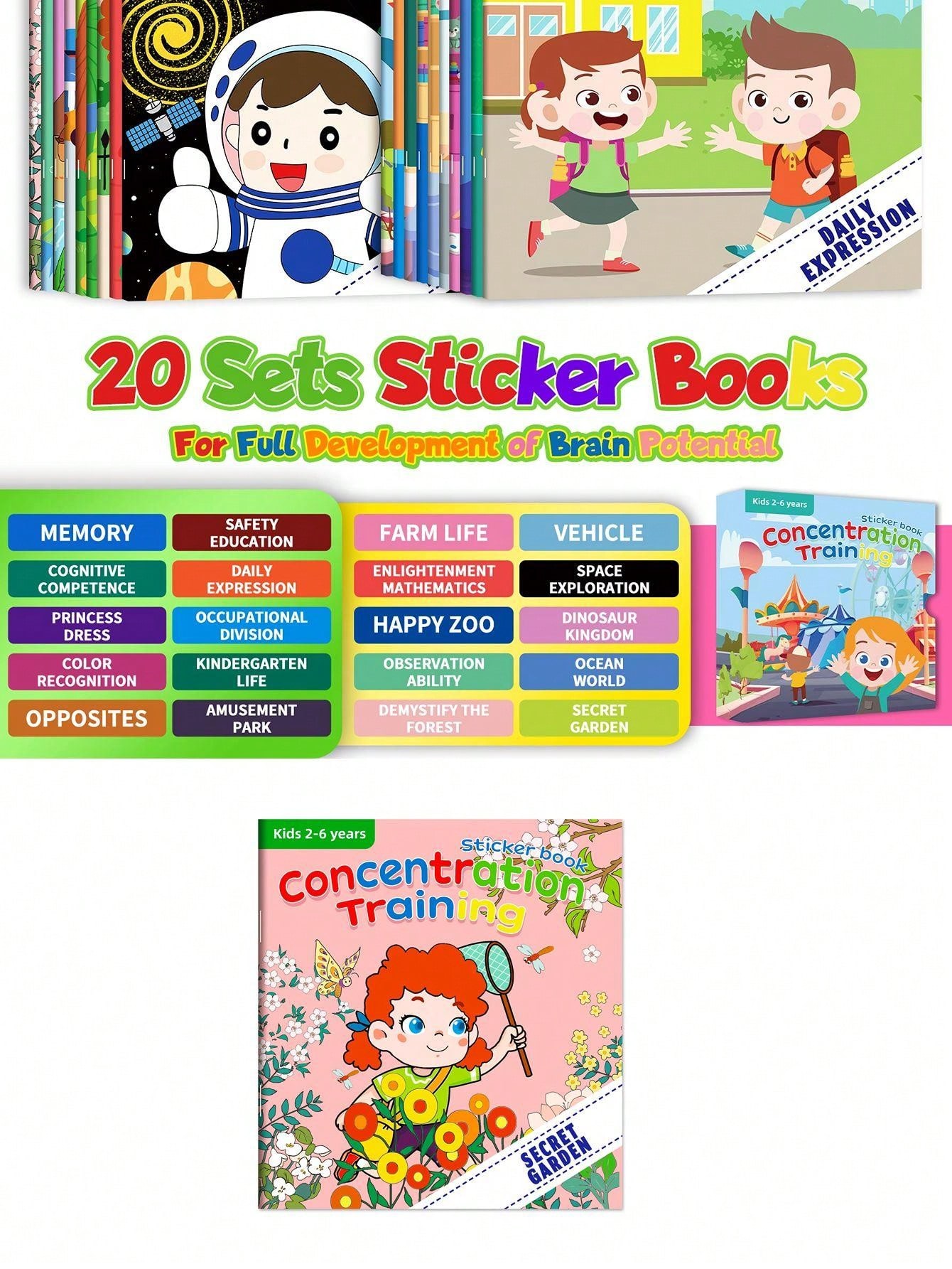 Princess Dress-Up Sticker Book Focus Potential Development Stickers ...