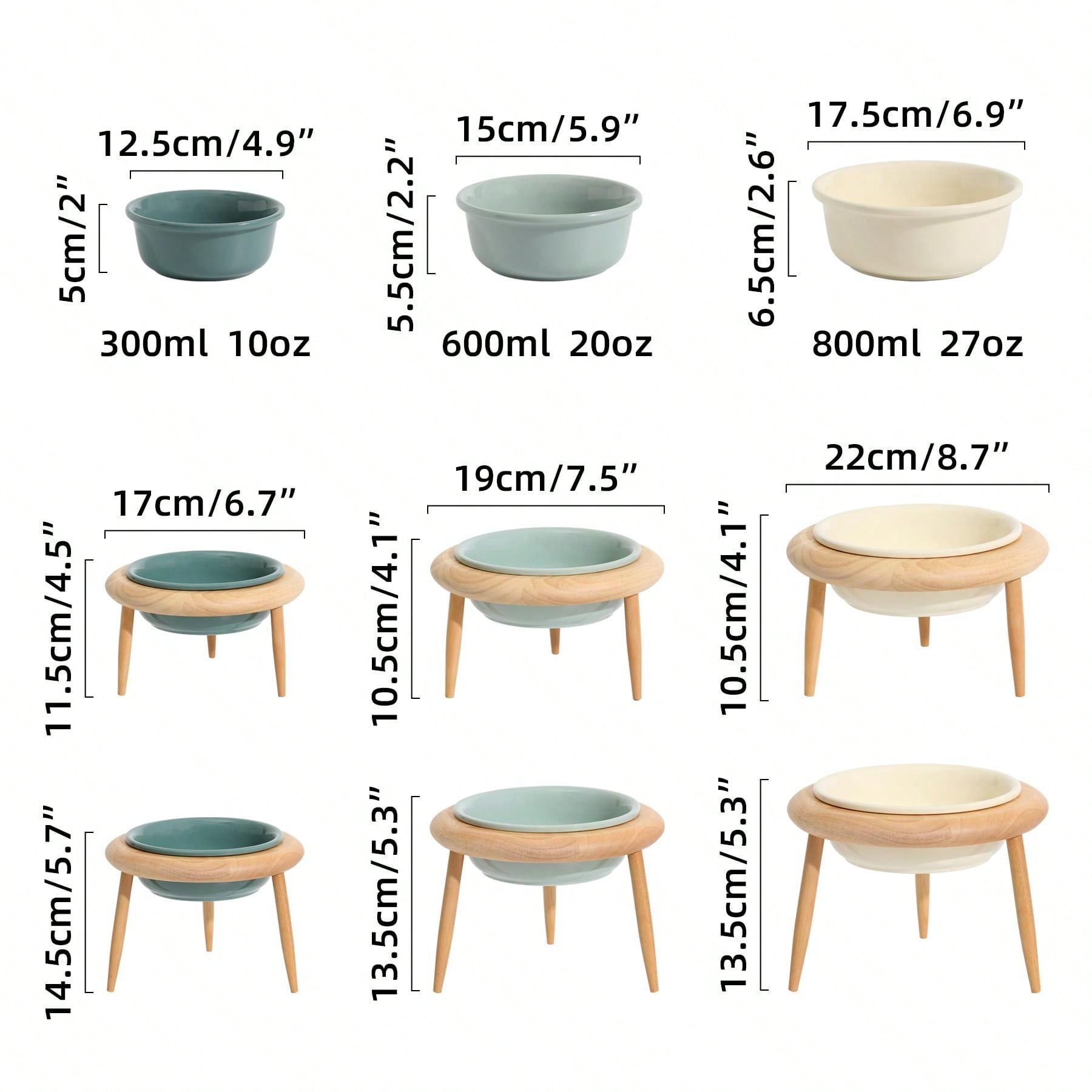 Ceramic Flying Saucer Cat Bowl With High Legs To Protect Cervical ...