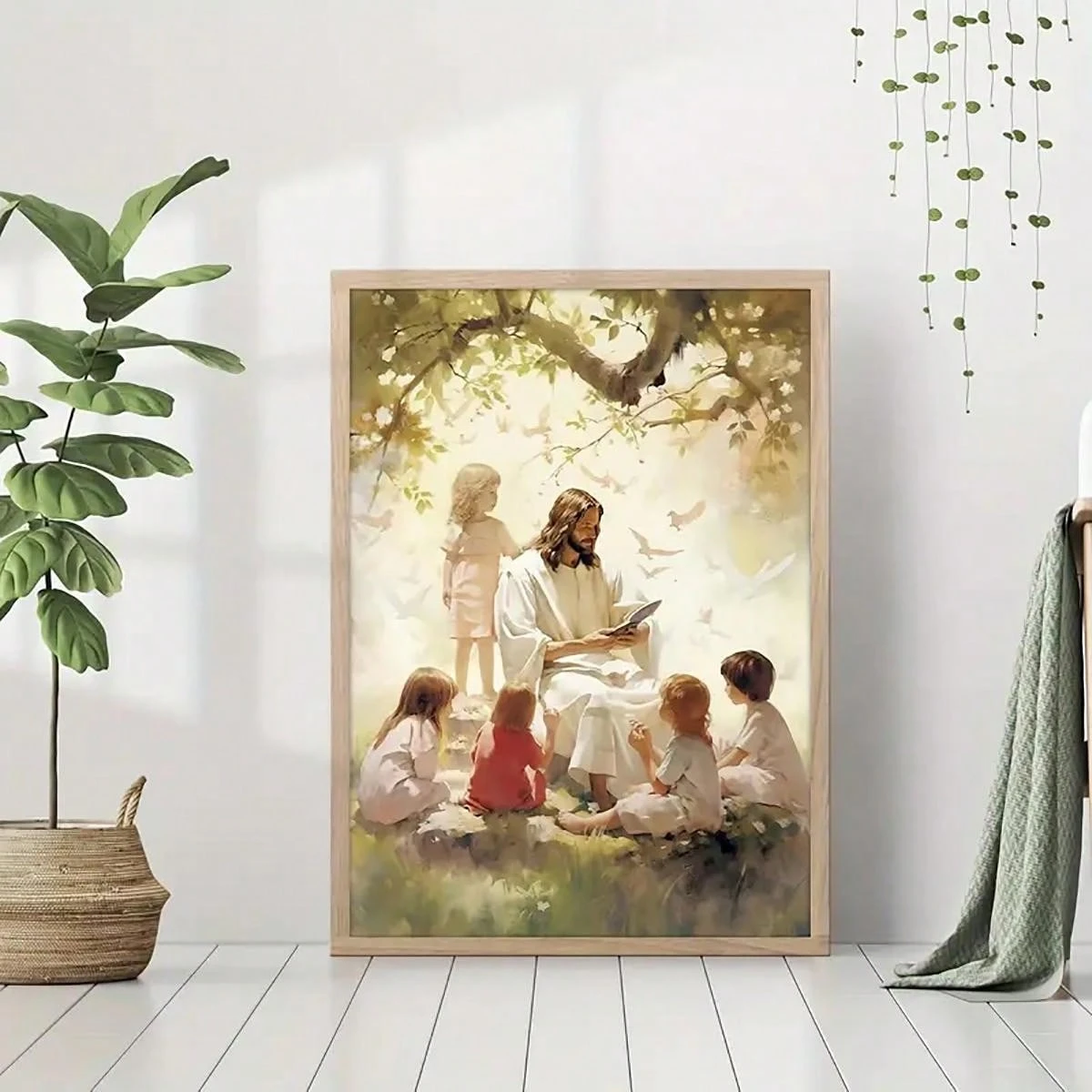 1pc Canvas Poster, Religion Art, Jesus Christ Holding Girl Canvas ...