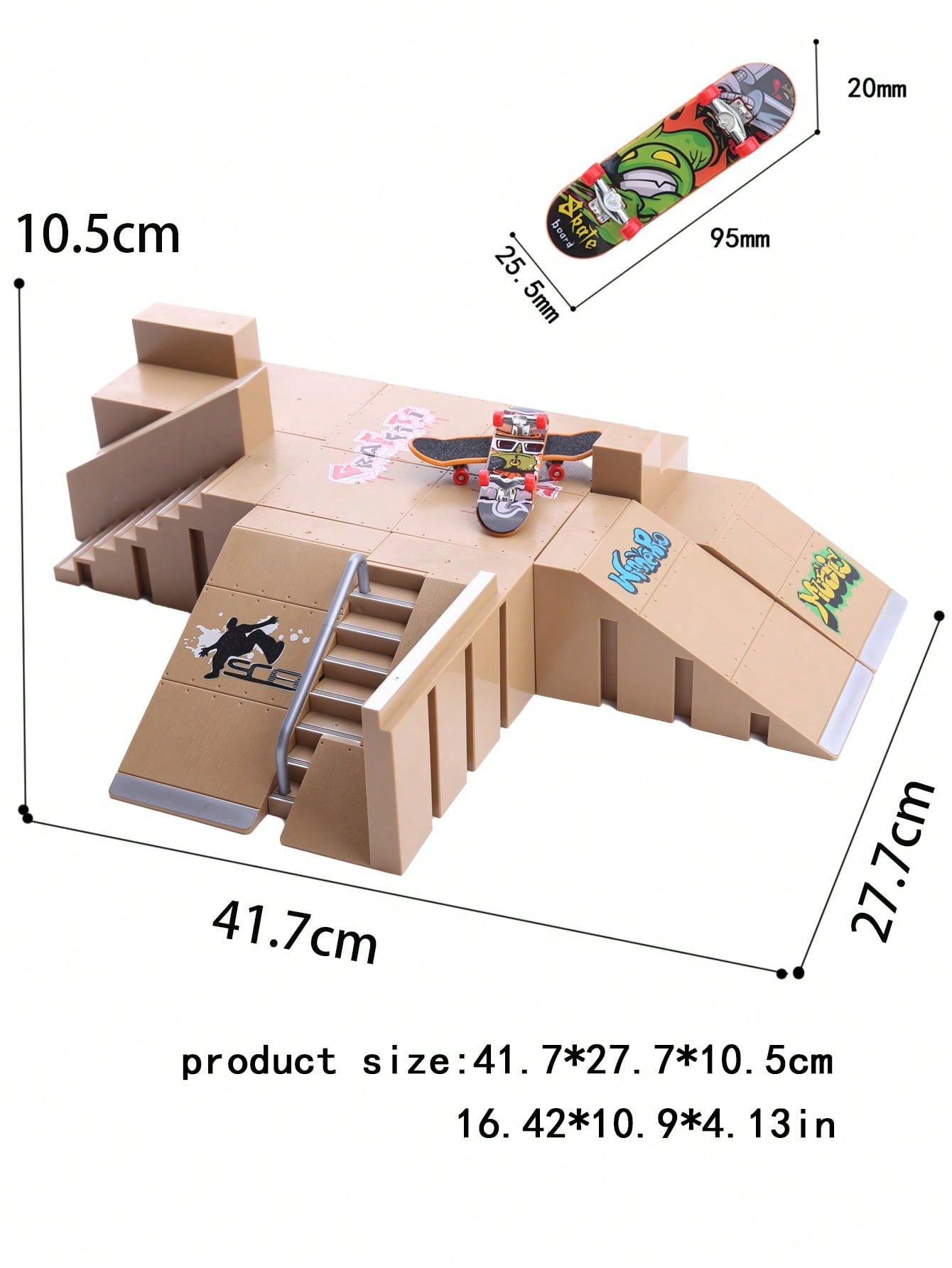 8-In-1 Finger Skateboard Skatepark Kits DIY Mini Park Finger Skatepark ...
