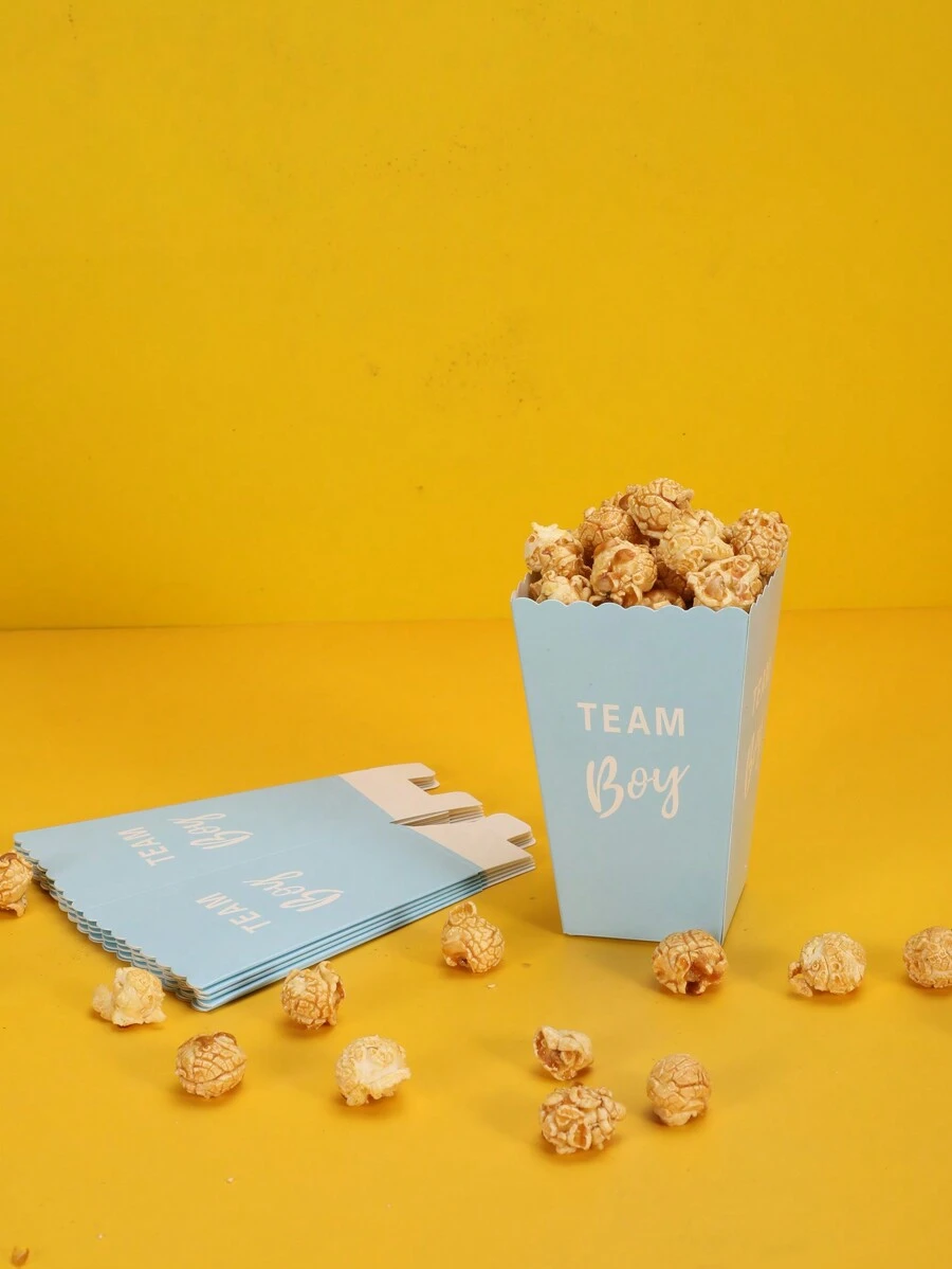 10pcs Gender Reveal Popcorn Boxes, Snack Boxes, Party Supplies Folding ...