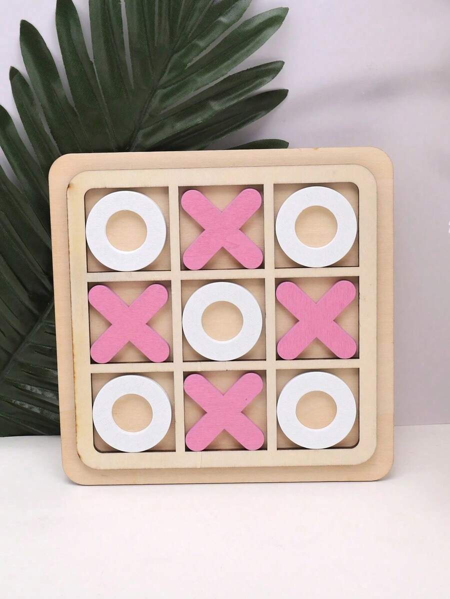 1set Wooden Tic Tac Toe Blocks Nine Grids Xo Tic Tac Toe Board Game For ...