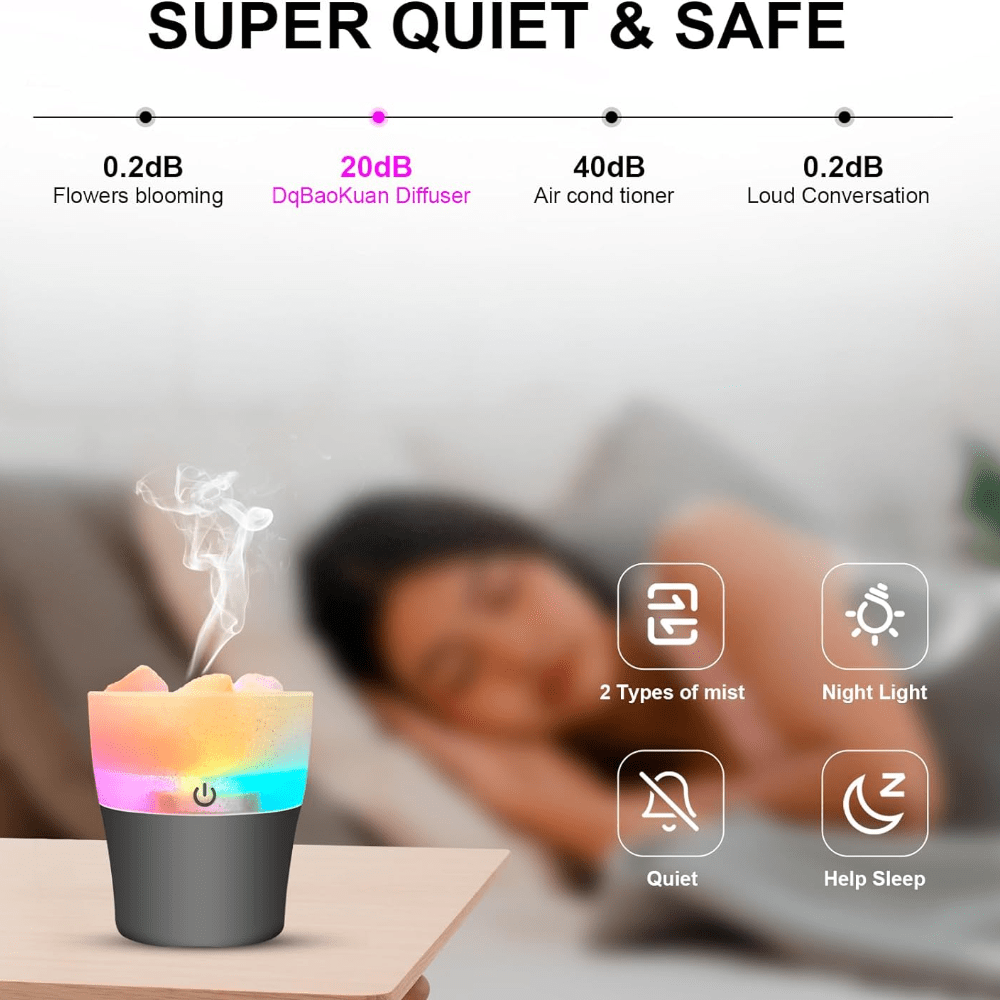 1pc Colorful Salt Mine Humidifier With Himalayan Salt And Ionizer ...