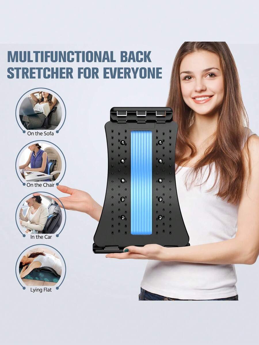Back Stretcher For Lower Relief, 3 Level Adjustable Lumbar Back Board ...