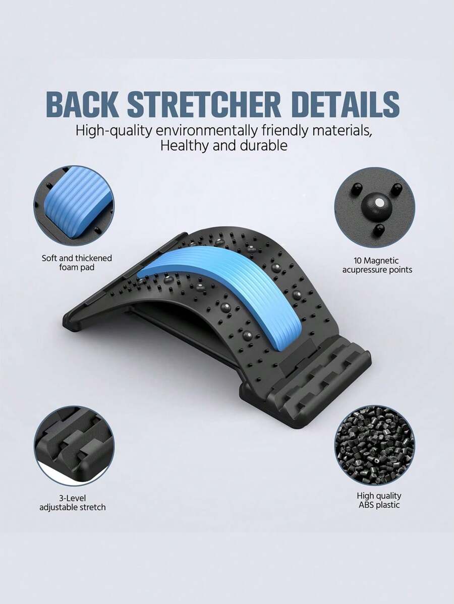 Back Stretcher For Lower Relief, 3 Level Adjustable Lumbar Back Board ...
