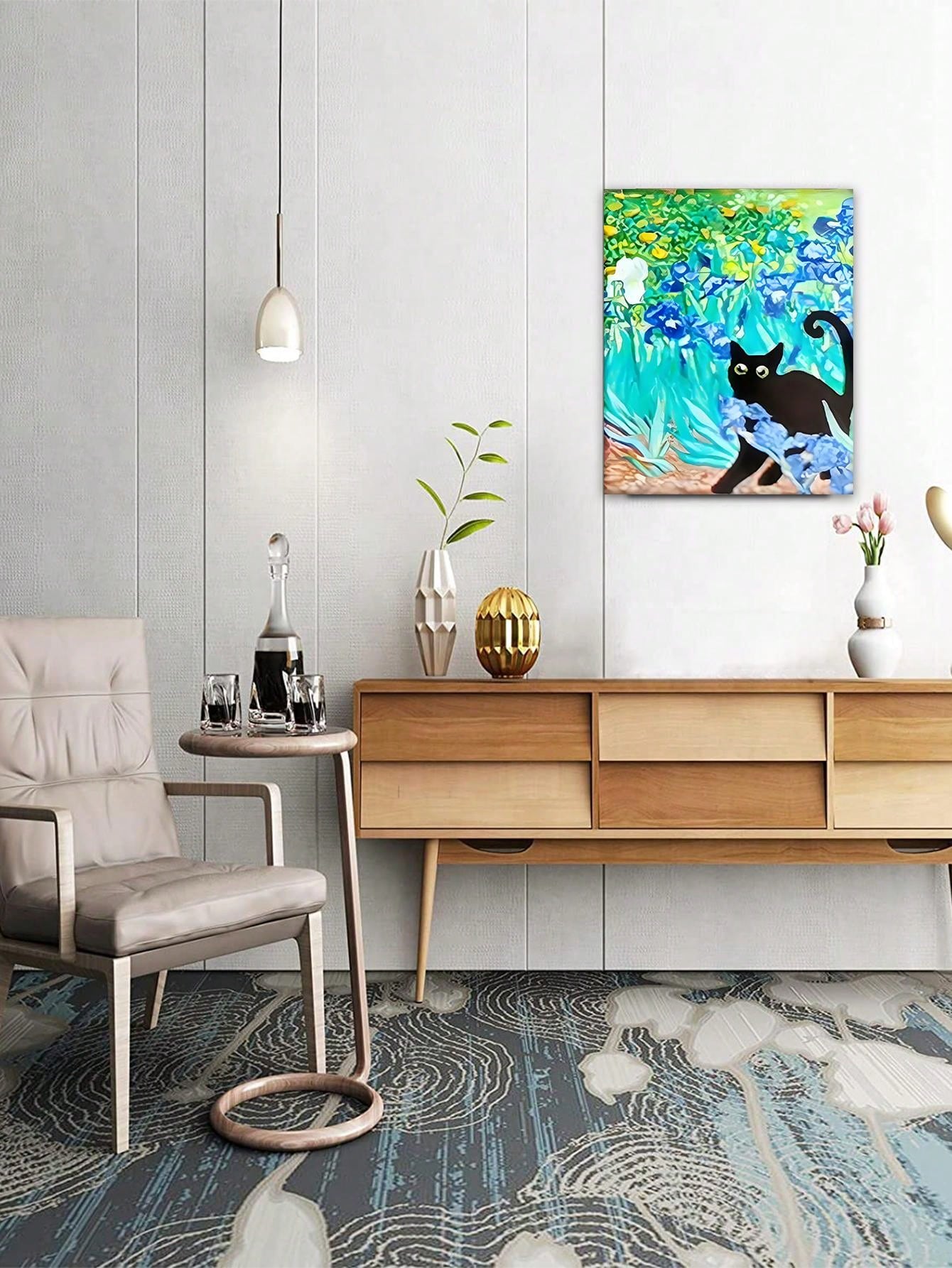 Schattig Zwart Kat Decoraties Poster , Kat Muurdecoratie , Grappig Kat ...