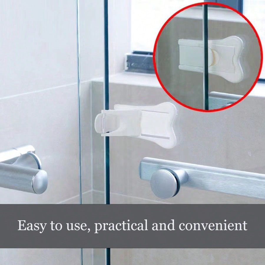 2pcs Safety Sliding Door Lock Without Drilling, Movable Glass Door ...