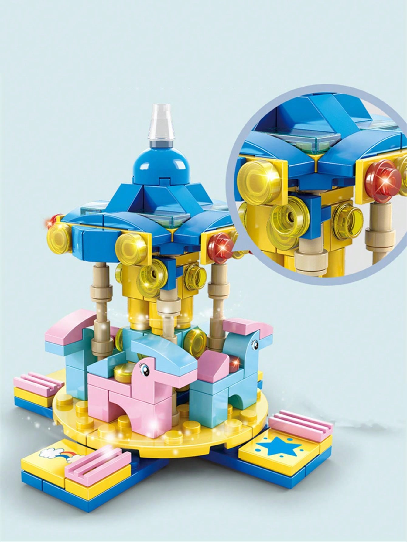 159pcs Mini Rotating Carousel Building Block Toy, Girls' Educational ...
