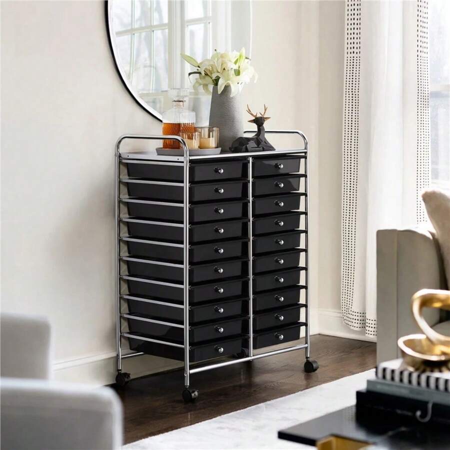 20 Drawer Rolling Storage Cart Home Office Organize Bin On Wheels ...