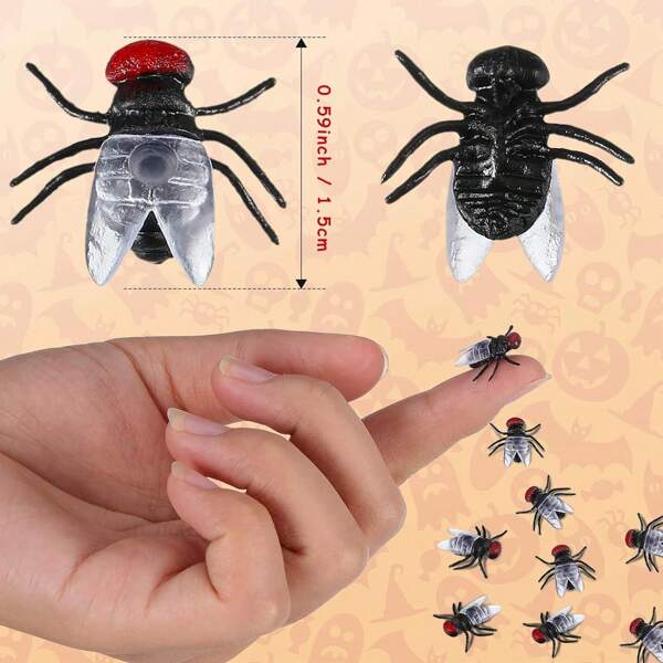 10pcs Miniature Fake Flies, Realistic Magic Jokes Toys Halloween Props ...