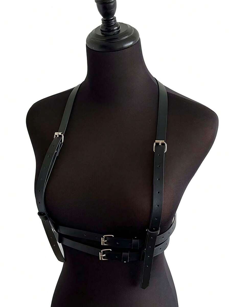 1pc Women's Pu Leather Adjustable Waist Belt Gothic Style Suspender ...