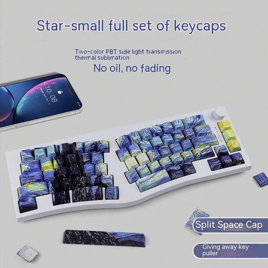 138-Key Oem Profile Pbt Sublimation Starry Sky Translucent Keycaps ...