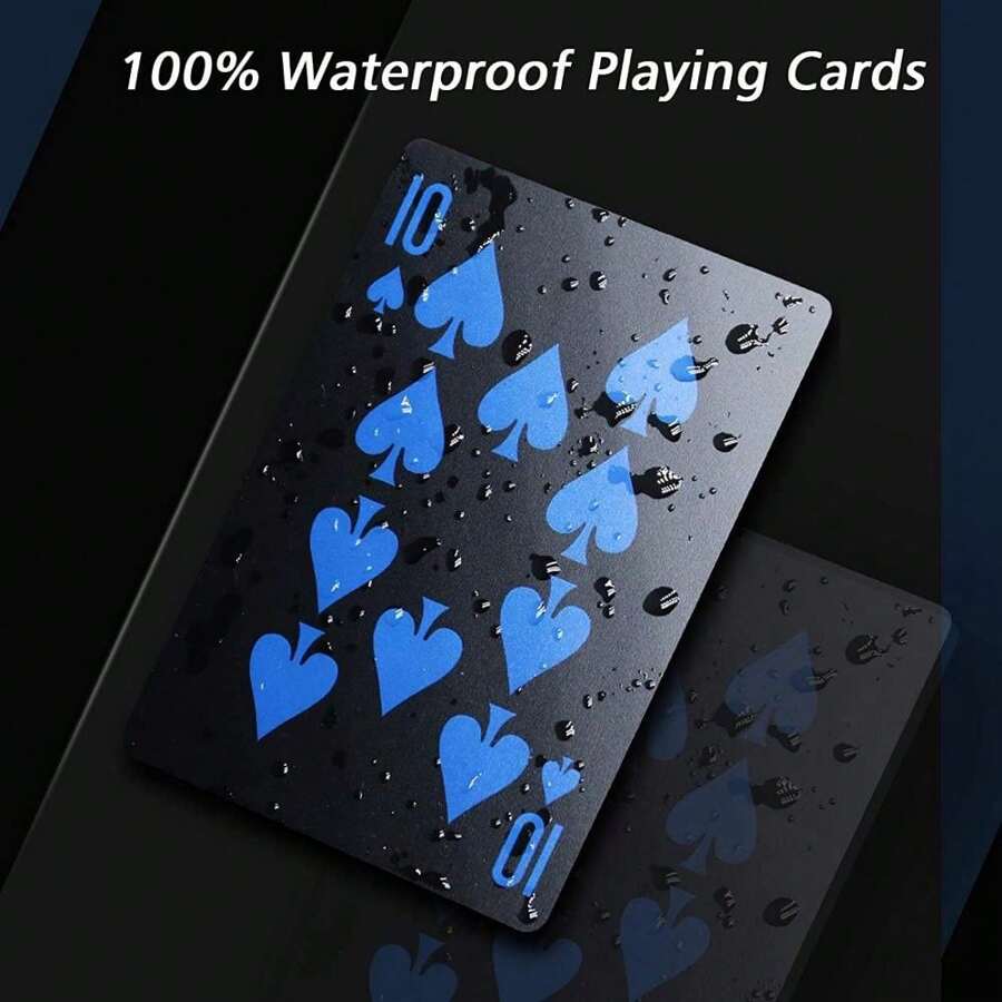 Black Playing Poker Cards Waterproof PVC Playing Cards With Box For ...