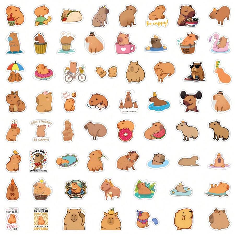60PCS Capybara Stickers Capybara Birthday Decorations Capybara Poster ...