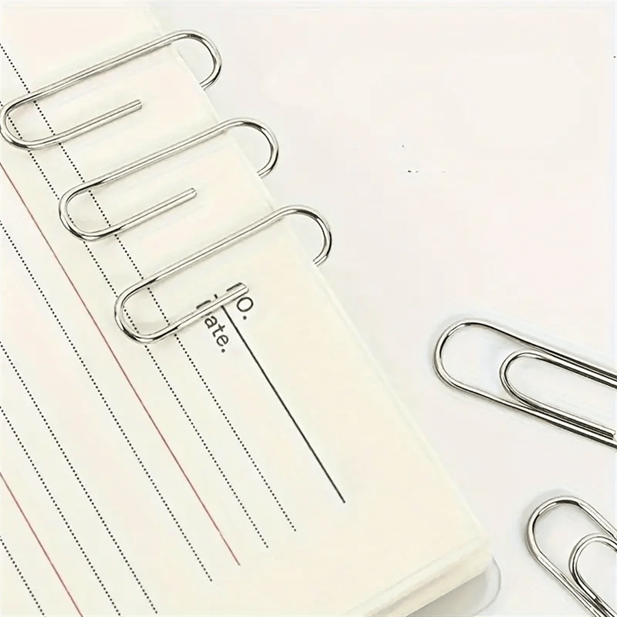 120pcs Silver Large Size Paper Clips And Binder Clips For Office ...