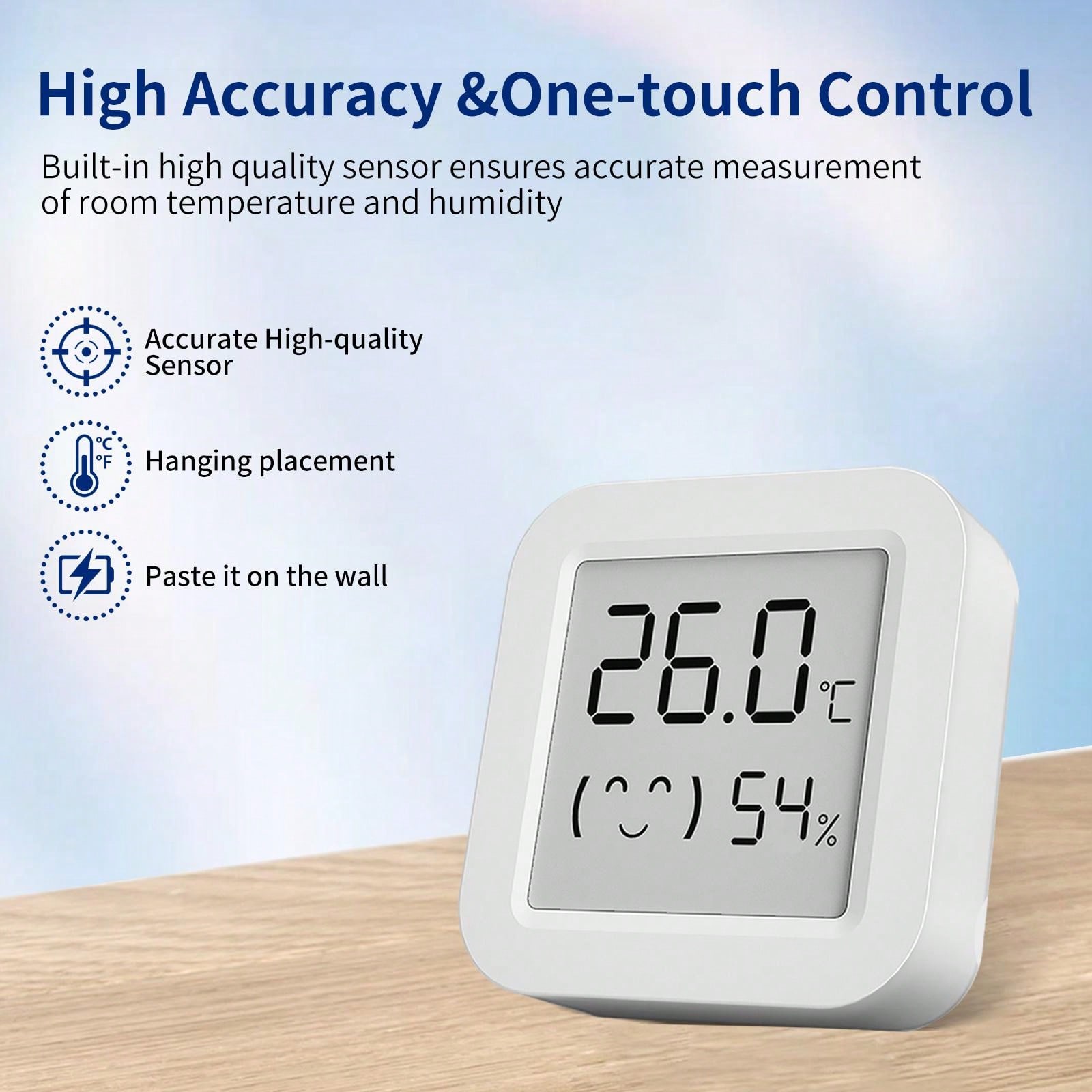 1 Pc EMylo Hygrometer Thermometer Indoor Outdoor Mini Digital ...