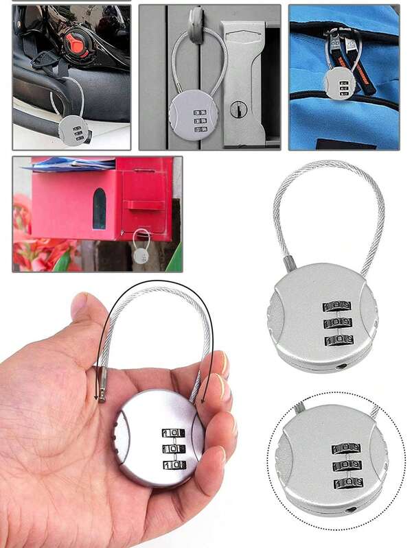 Metal Mini Dial Digits Code Lock Padlock Suitcase Combination Padlock Safety Travel Security For