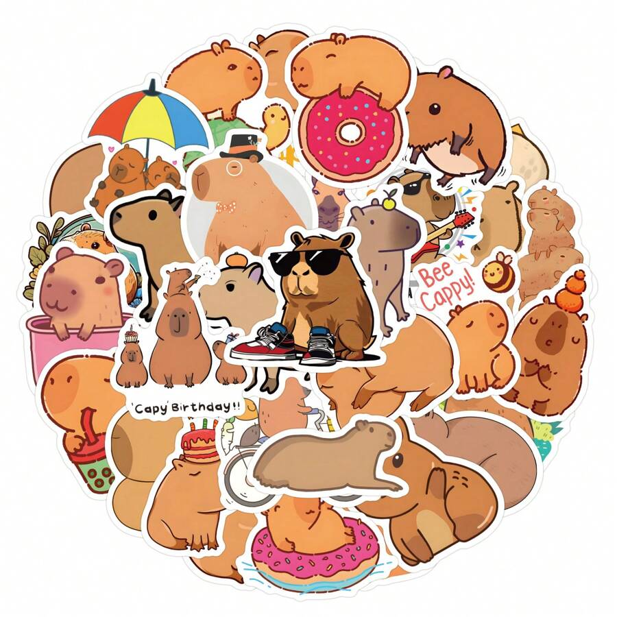 60PCS Capybara Stickers Capybara Birthday Decorations Capybara Poster ...