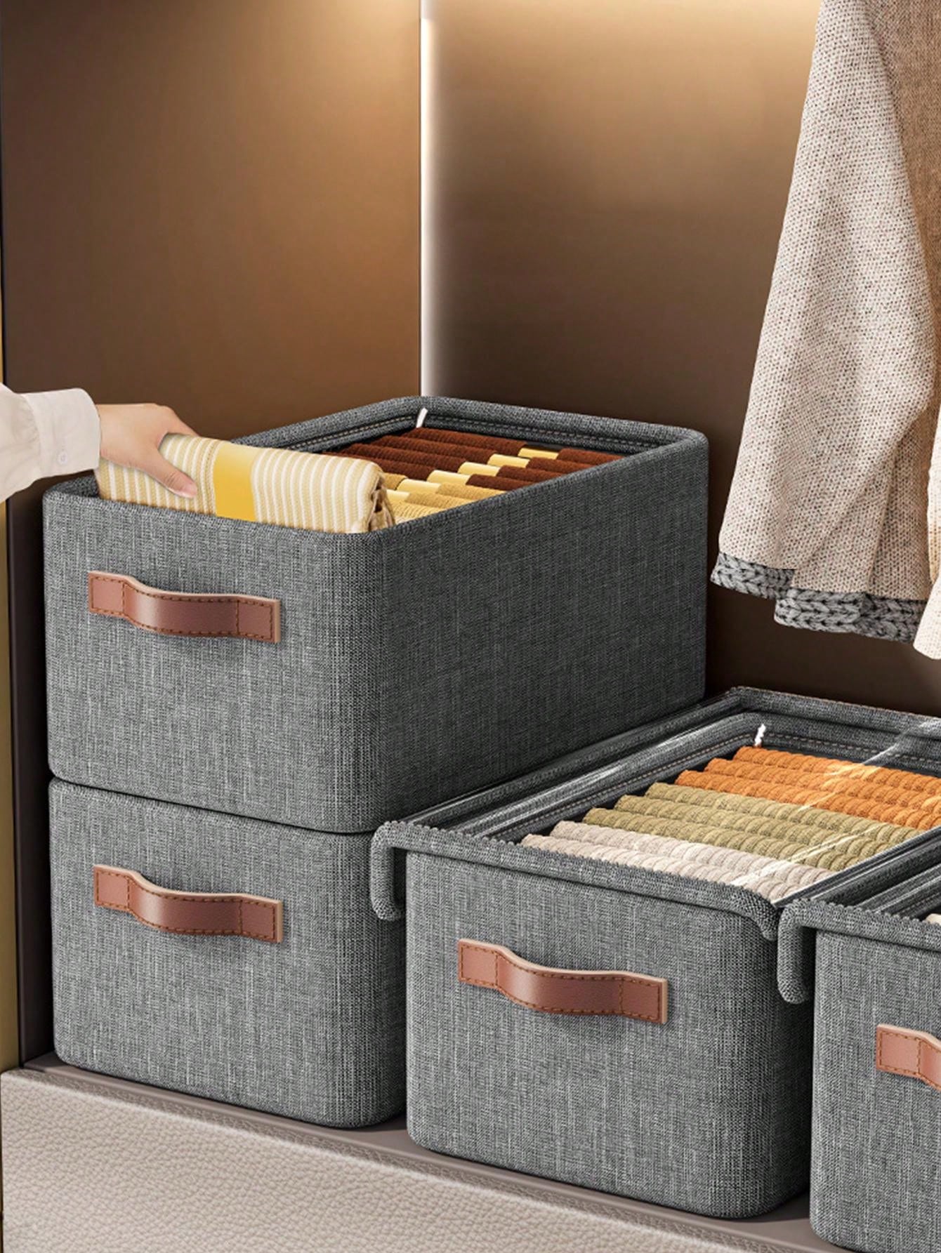 Upgraded "No Cover" Cationic Wardrobe Storage Box With Steel Frame, For ...