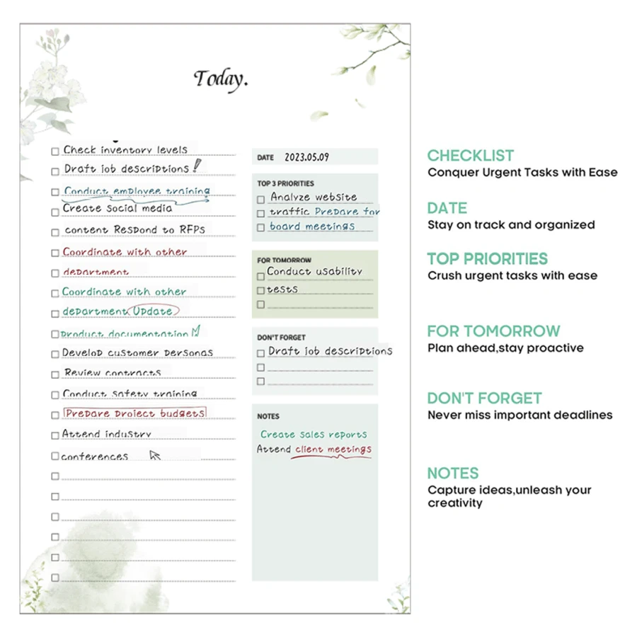 Task List Notebook - Suitable For 100 Pages Of Work, This Undated Daily ...