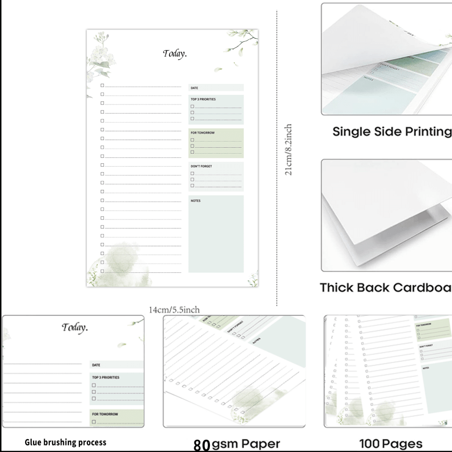 Task List Notebook - Suitable For 100 Pages Of Work, This Undated Daily Planner Is Perfect For ...