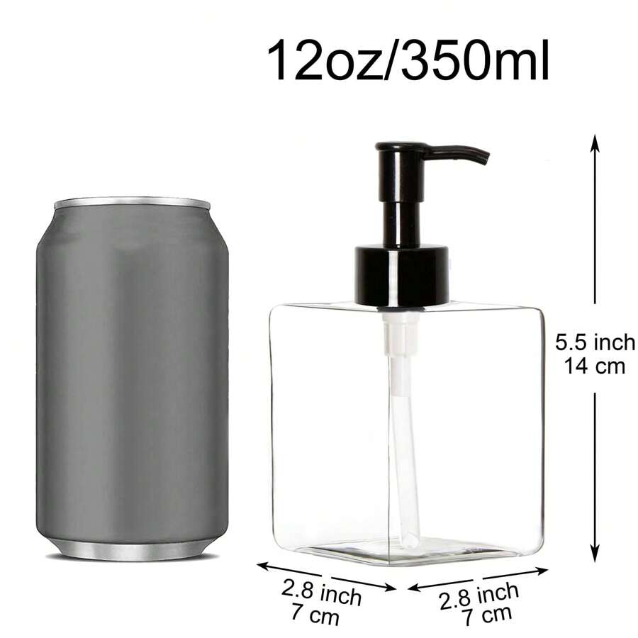 Youngever 5 Pack Clear Plastic Square Pump Bottles, Refillable Plastic ...