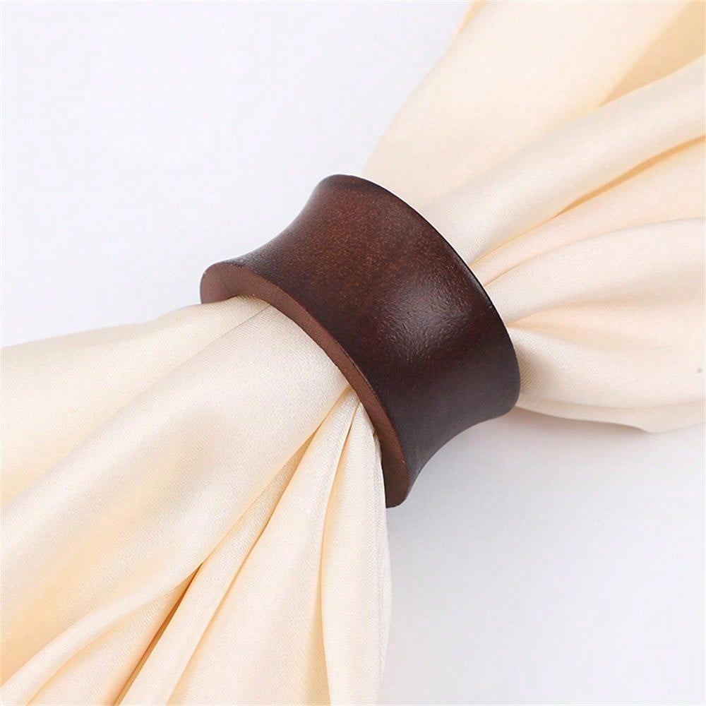 6pcsWooden Napkin Ring Hotel Western Restaurant Table Napkin Ring Mouth ...