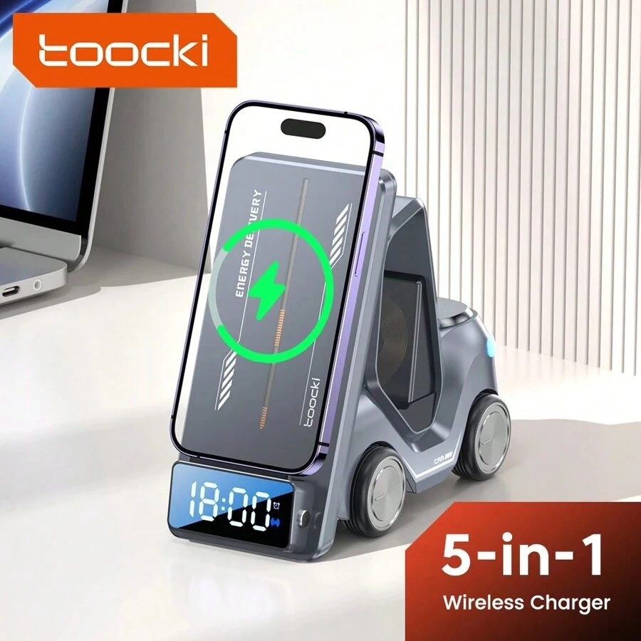 Toocki 5 In 1 Wireless Charger 15W Fast Charging Pad Stand Compatible ...