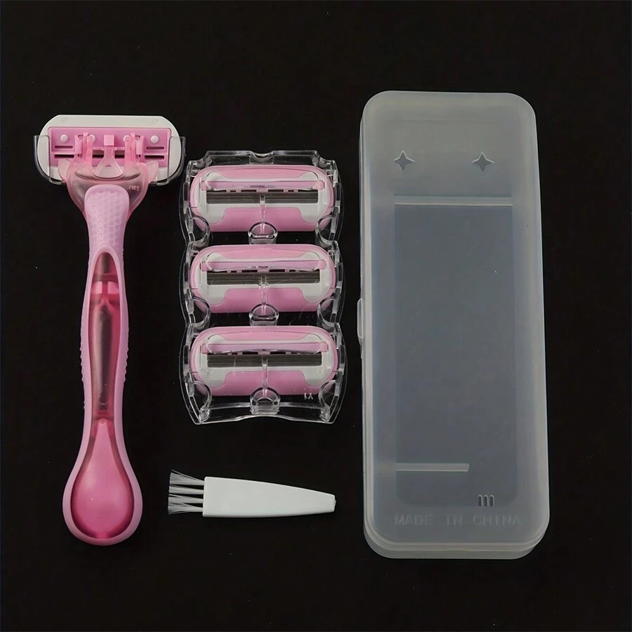 1pc Womens Manual Hair Removal Razor With Replacement Razor Blades In A ...