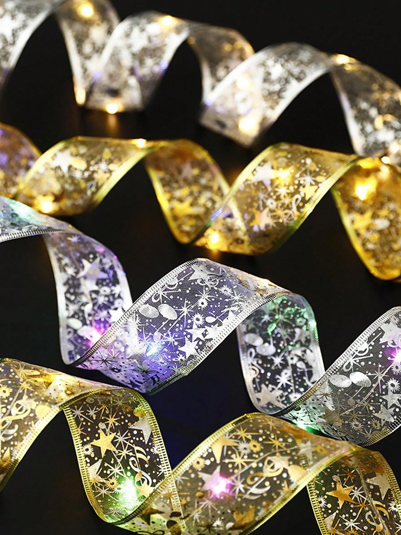 Gold/Silver Luminous Ribbon Led Lights, 1m/2m/3m/4m/5m, Ideal For ...