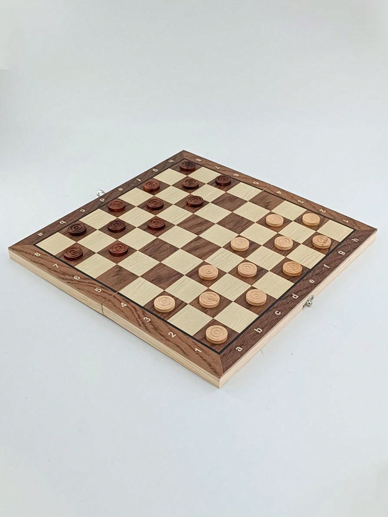 11-Inch 3-In-1 Wooden Chess Set Including International Chess ...