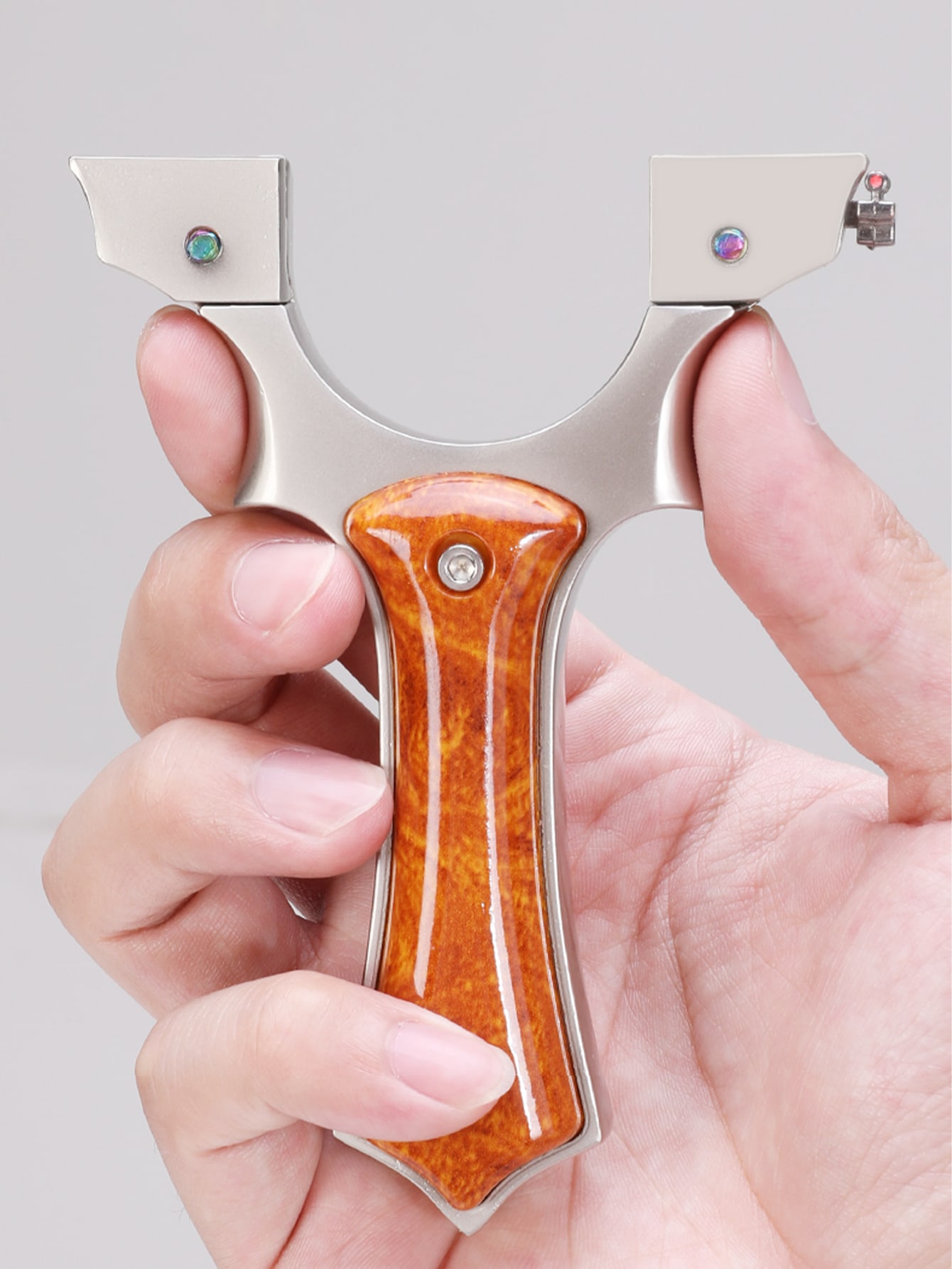 1pc Stainless Steel Slingshot With Flat Rubberband, High Precision ...