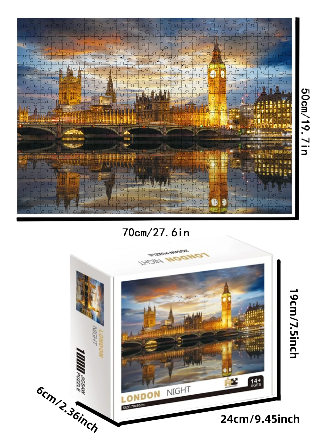 1000pcs Jigsaw Puzzle Featuring London Night View, Uk City Landmarks ...