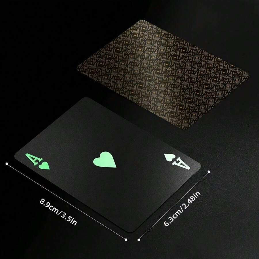 Black Playing Poker Cards Waterproof PVC Playing Cards With Box For ...