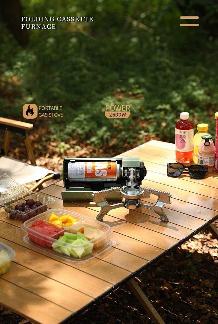 Portable Folding Gas Stove, Windproof Card Type Outdoor Camping Stove ...