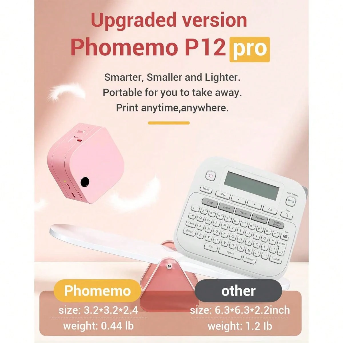 Phomemo P12 Pro Professional Label Maker (With Tape), Portable ...
