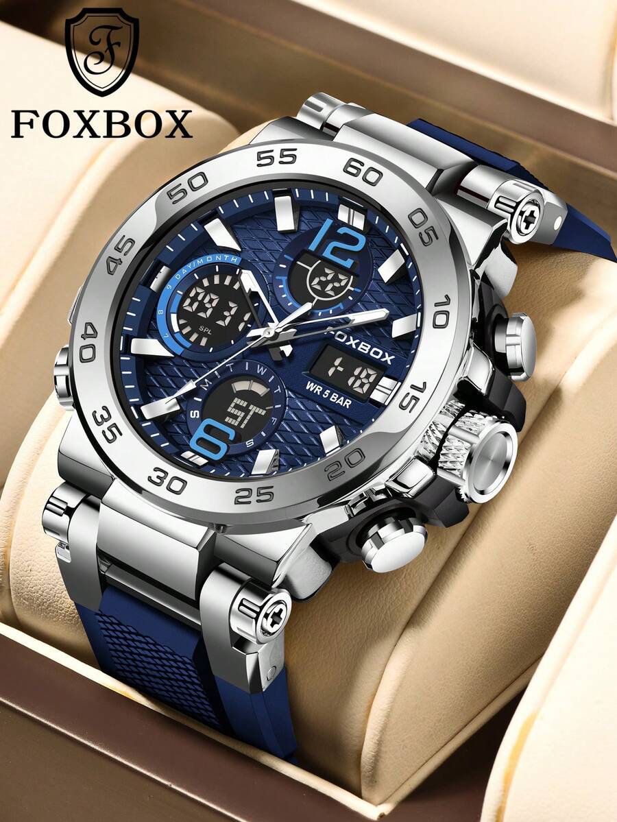 Men's Fashionable Blue Digital Watch | SHEIN UK