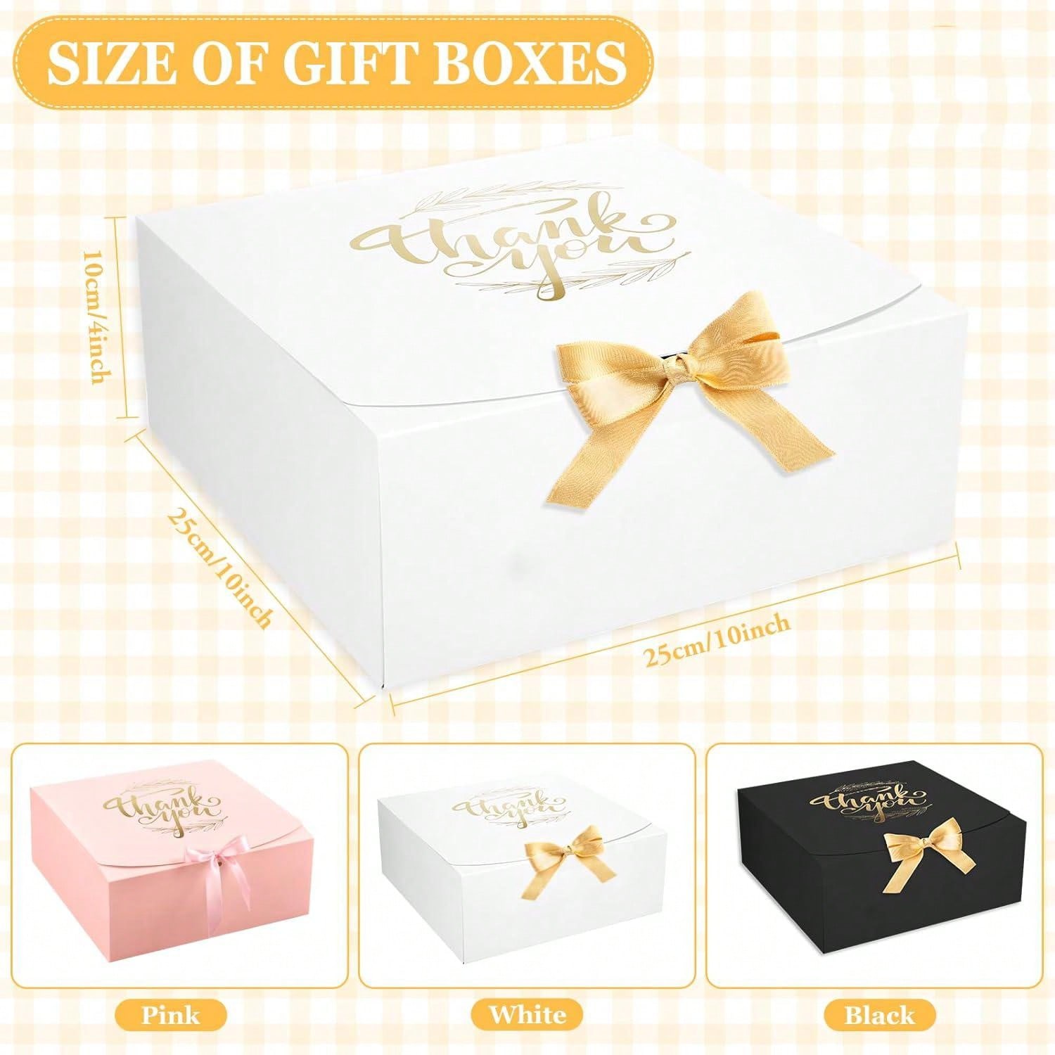 5 Pcs Large Thank You Gift Boxes With Lids 10 X 10 X 4 Inch Bridesmaid ...