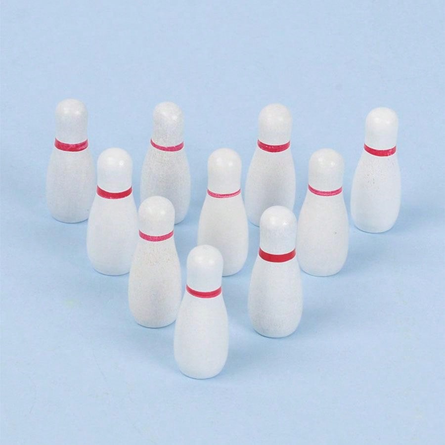 1pc Educational Wooden Mini Bowling Ball Desktop Tabletop Interactive ...